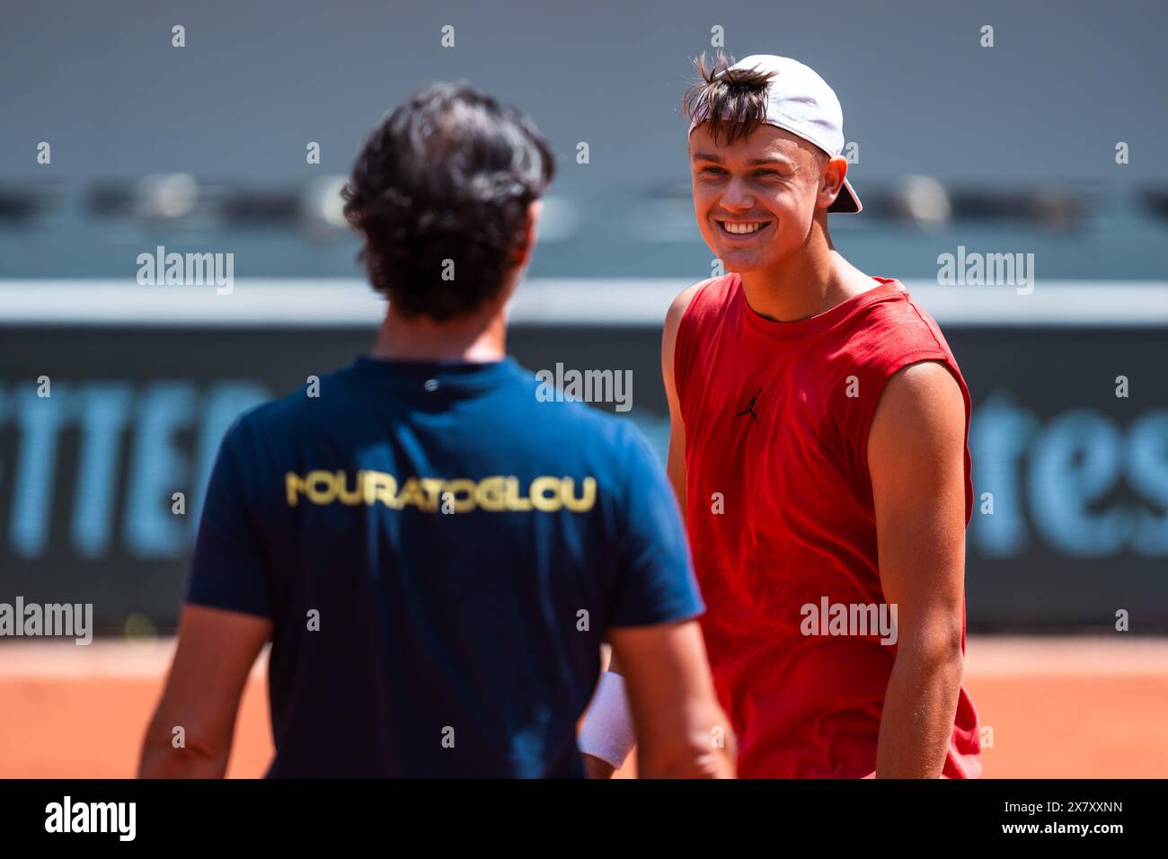 Holger RUNE (DEN) and coach Patrick MOURATOGLOU (FRA) during the Roland-Garros 2024, ATP and WTA ...