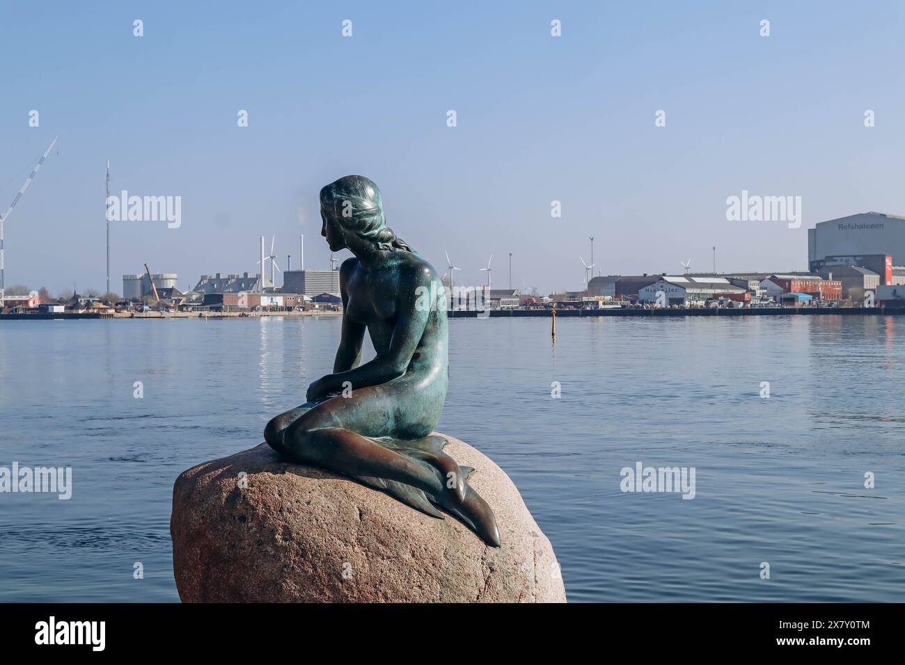 Copenhagen, Denmark - 23.03.2022: The Little Mermaid in Copenhagen, a legendary bronze statue by ...