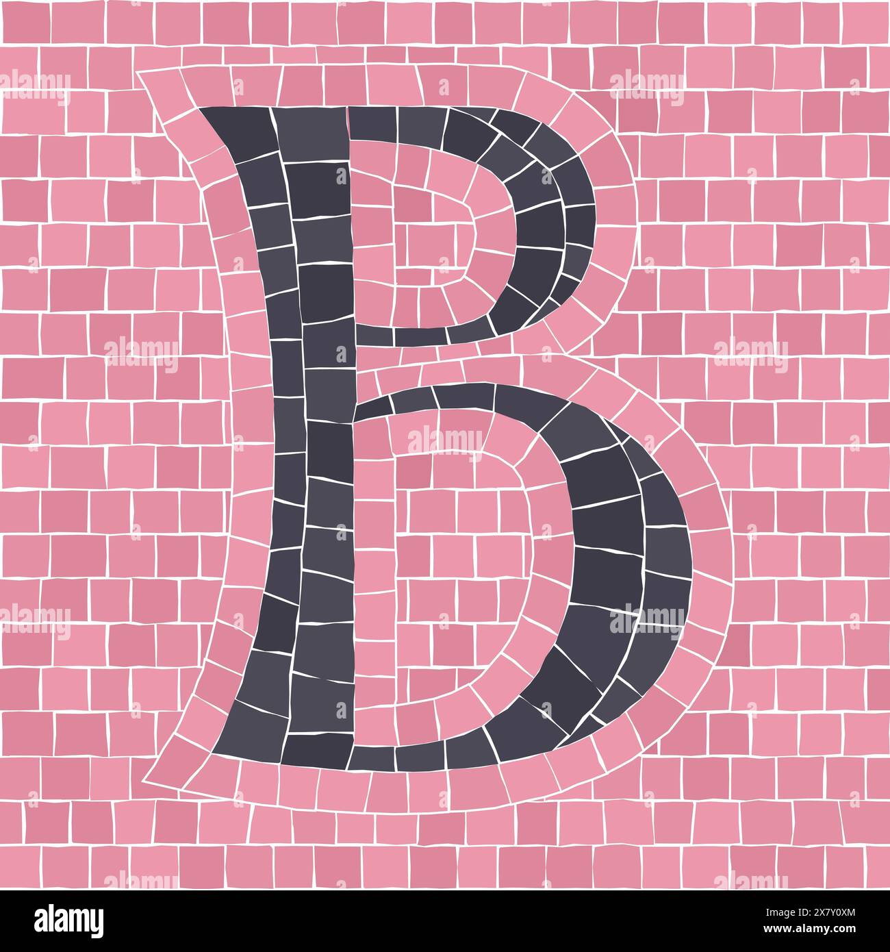 Mosaic tiles letter B. EPS 10 editable flat design vector seamless ...