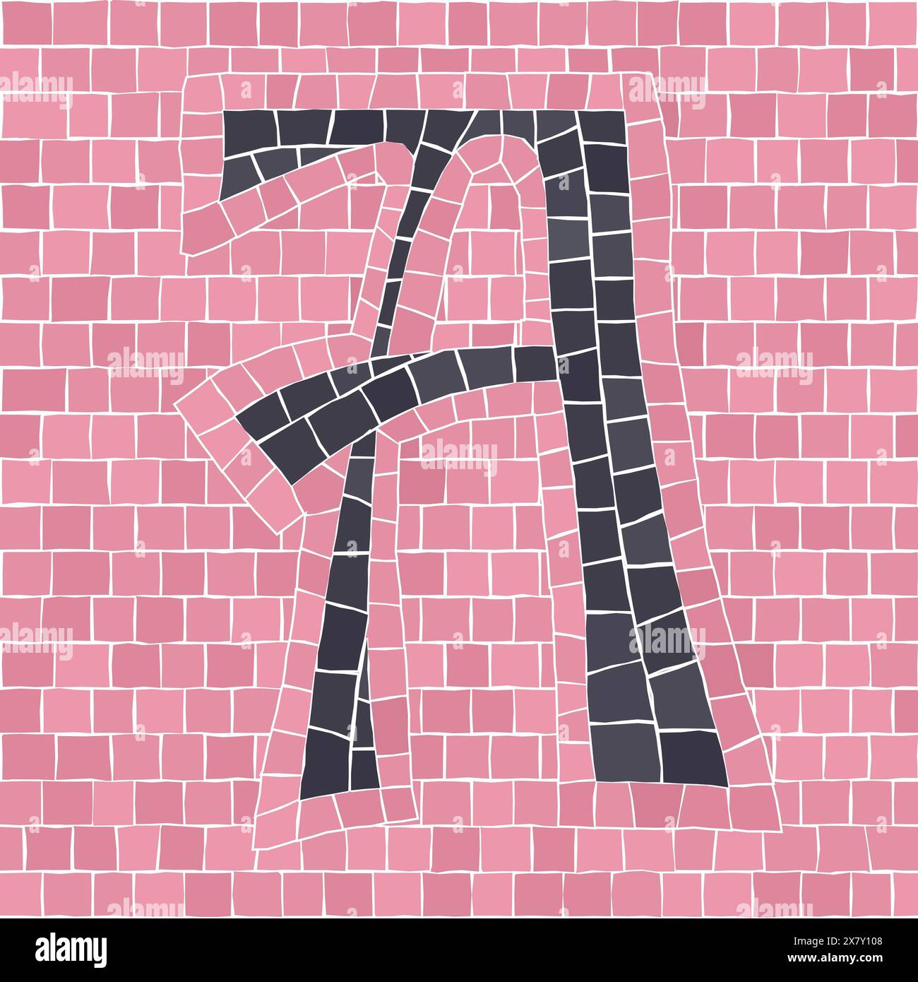 Mosaic tiles letter A. EPS 10 editable flat design vector seamless ...