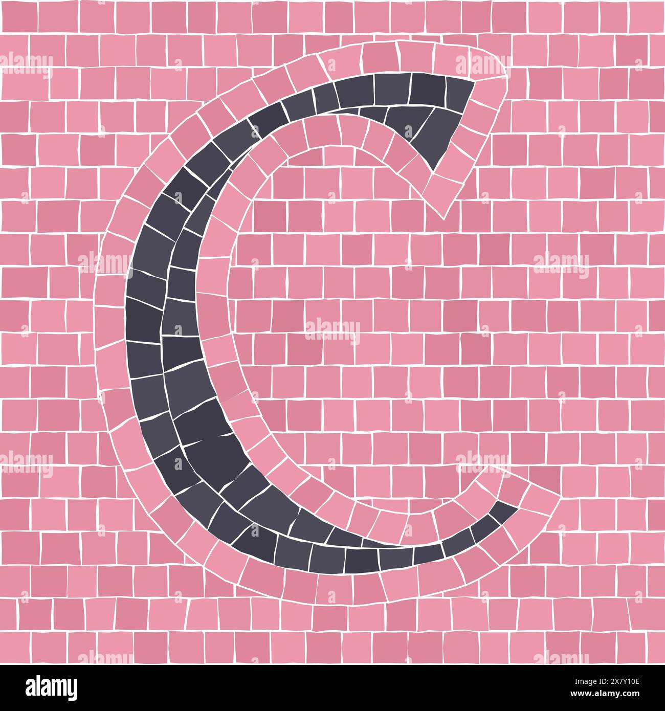 Mosaic tiles letter C. EPS 10 editable flat design vector seamless ...