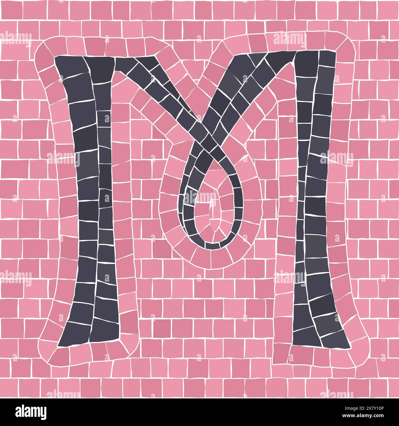 Mosaic tiles letter M. EPS 10 editable flat design vector seamless ...