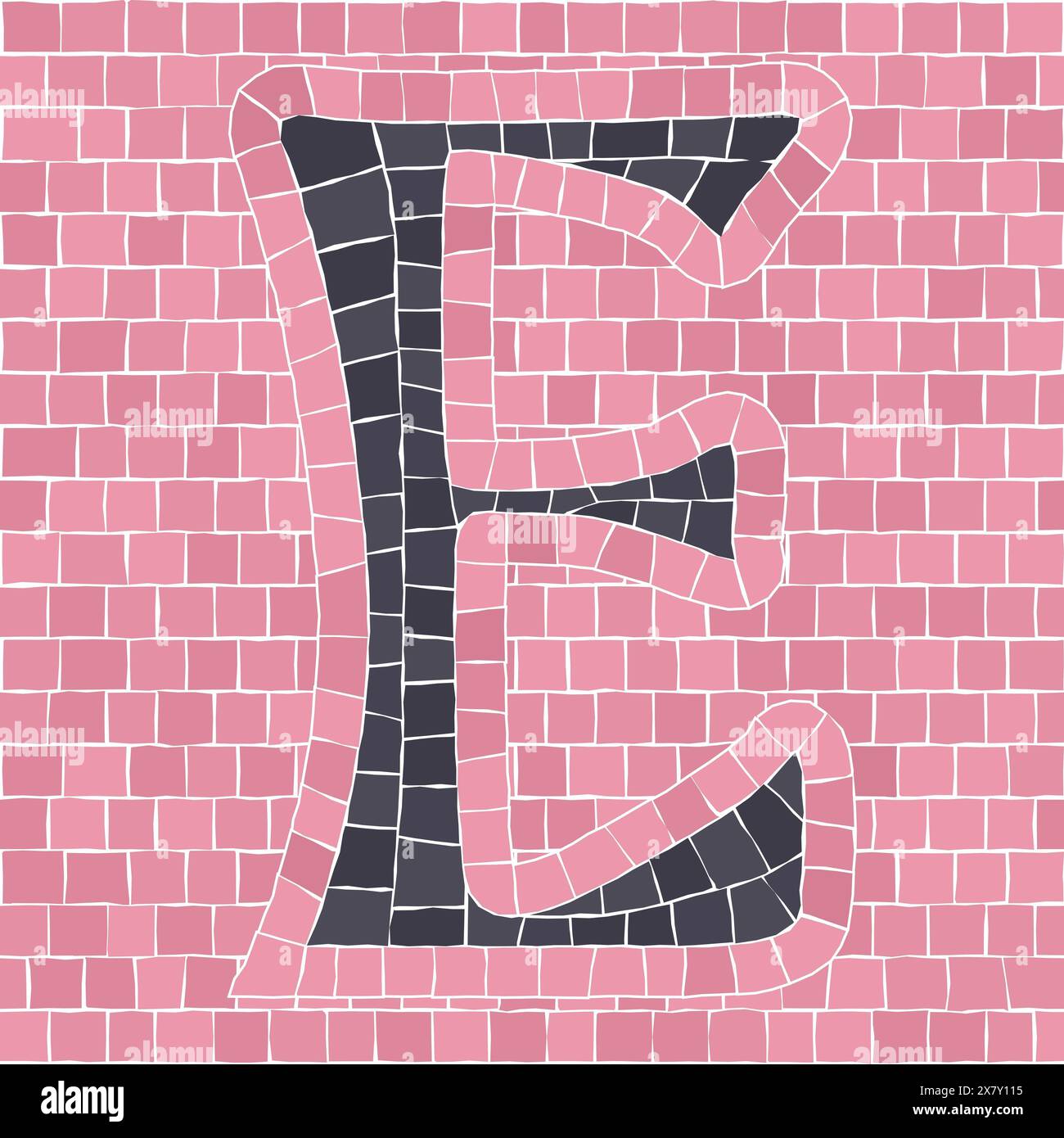 Mosaic tiles letter E. EPS 10 editable flat design vector seamless ...