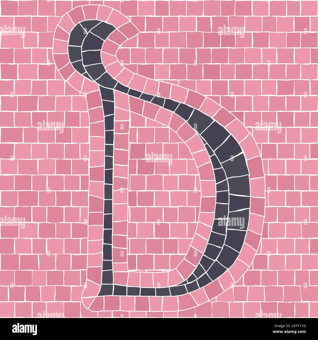 Mosaic tiles letter D. EPS 10 editable flat design vector seamless ...