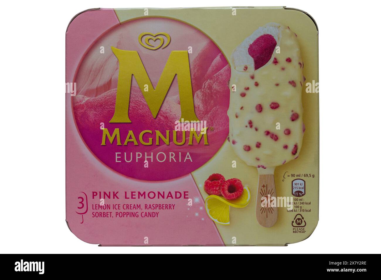 box of Magnum Euphoria pink lemonade icecreams ice creams isolated on ...
