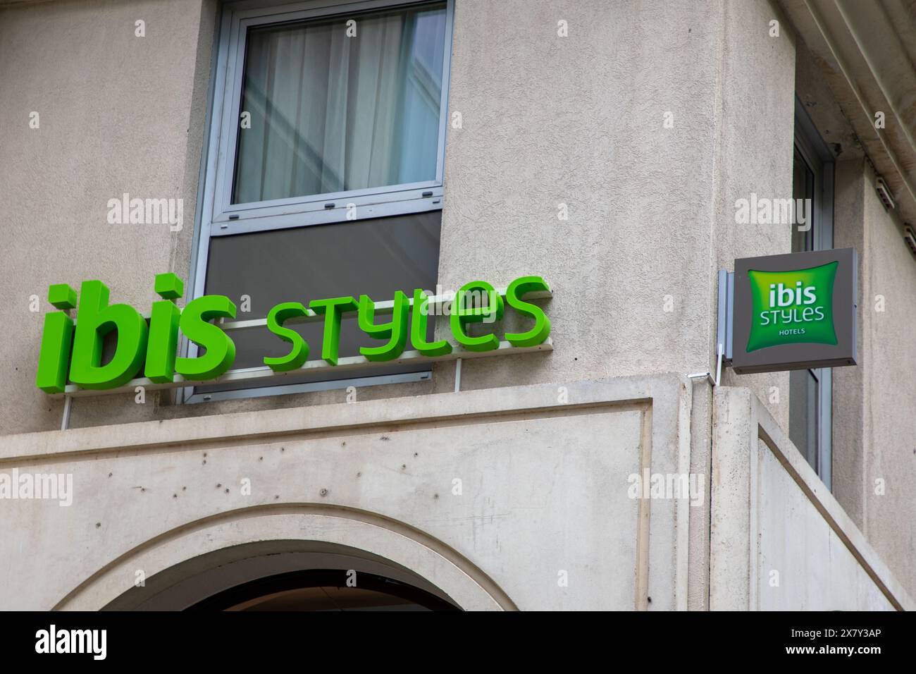nantes , France - 05 22 2024 : ibis styles green pillow sign logo and ...