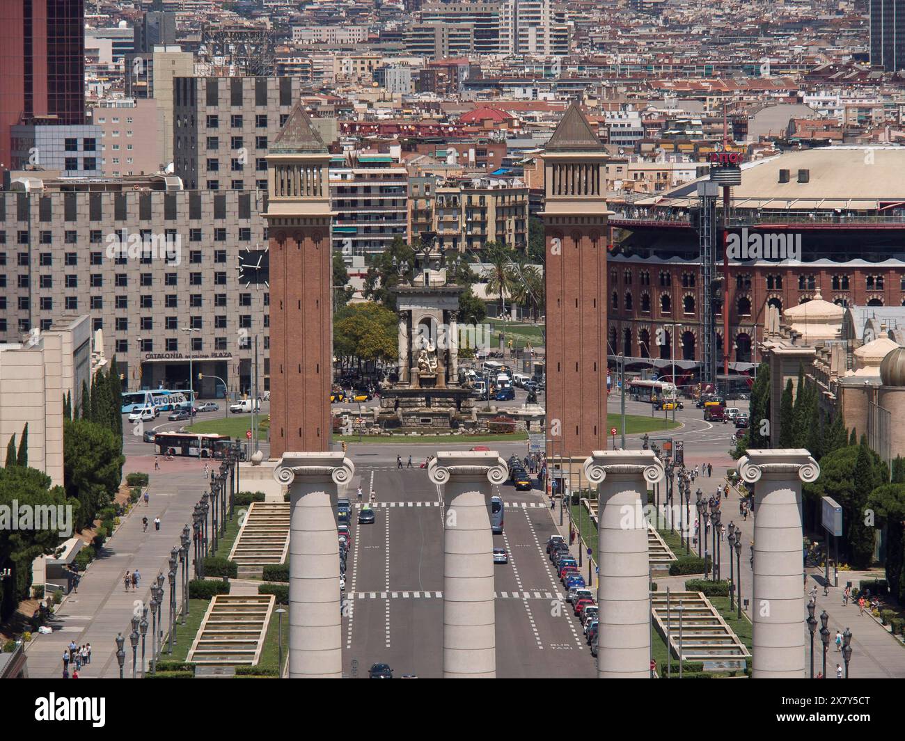 City view with historical buildings and modern buildings in the ...