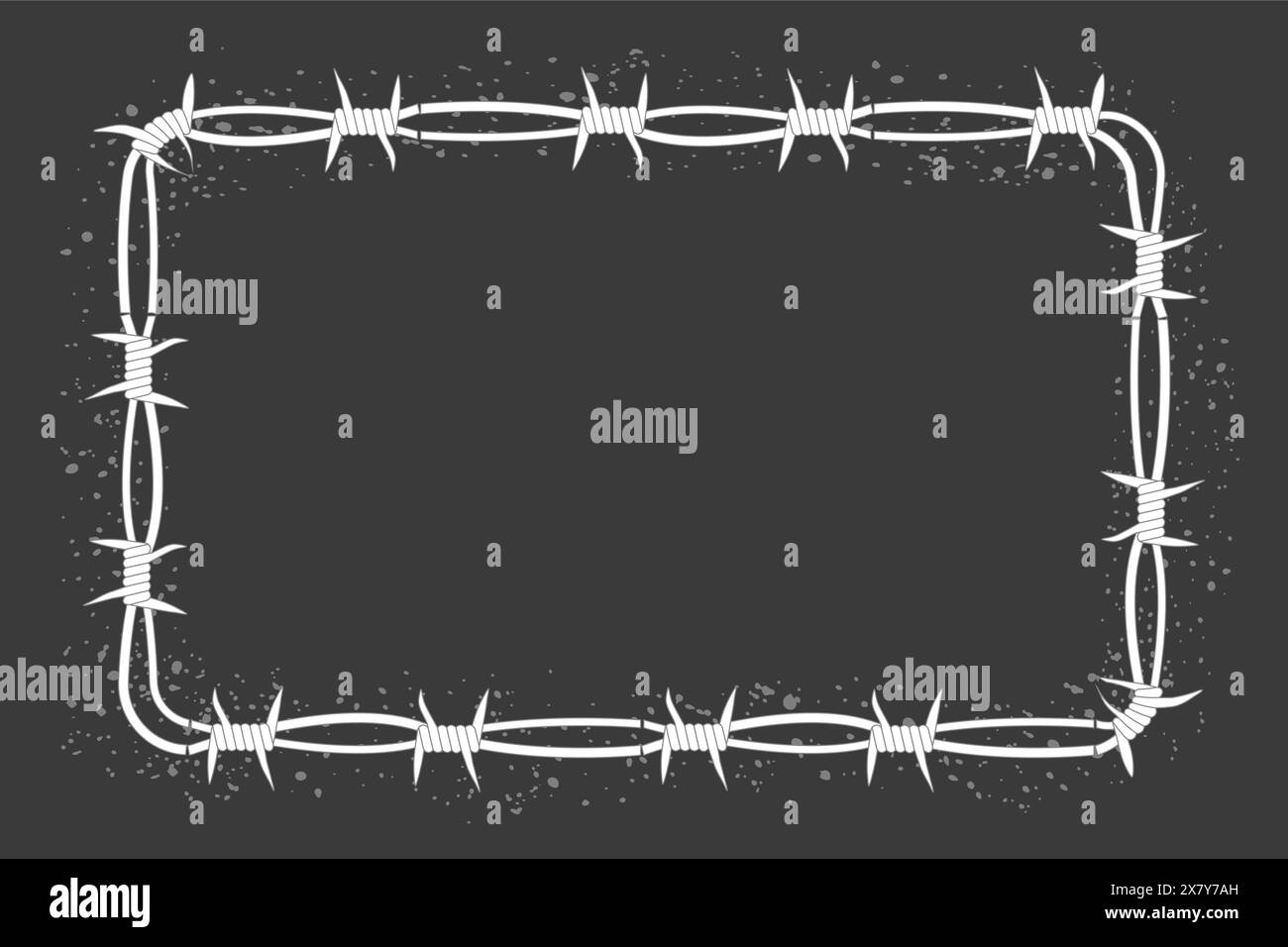 Barbed wire twisted frame y2k, round border tattoo, gothic textured ...
