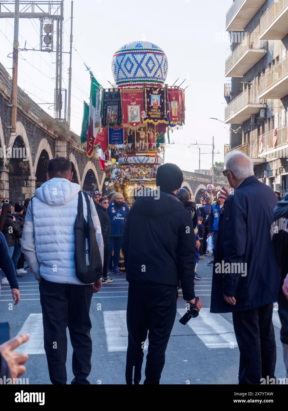 Christian religious procession flags city hi-res stock photography and ...