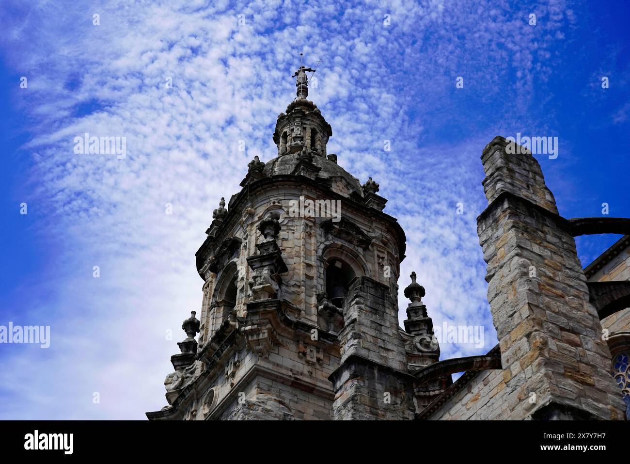 The Iglesia de San Anton church on the Nervion river in Bilbao, detail ...