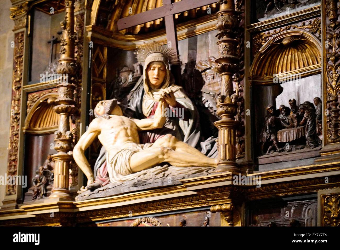 The Iglesia de San Anton church on the Nervion river in Bilbao, detail ...