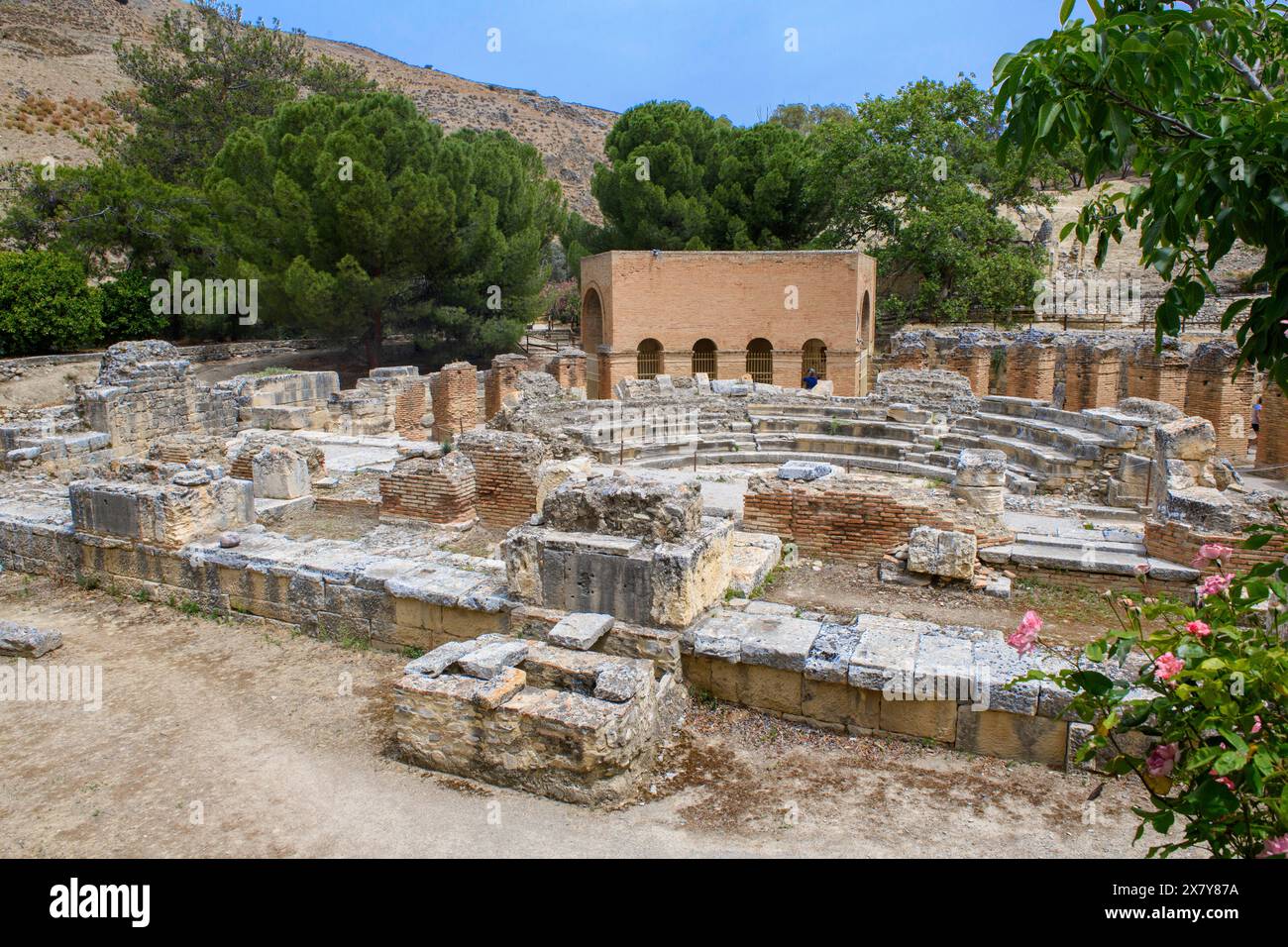 Overview of ruins of historic Roman amphitheatre from antiquity in ...