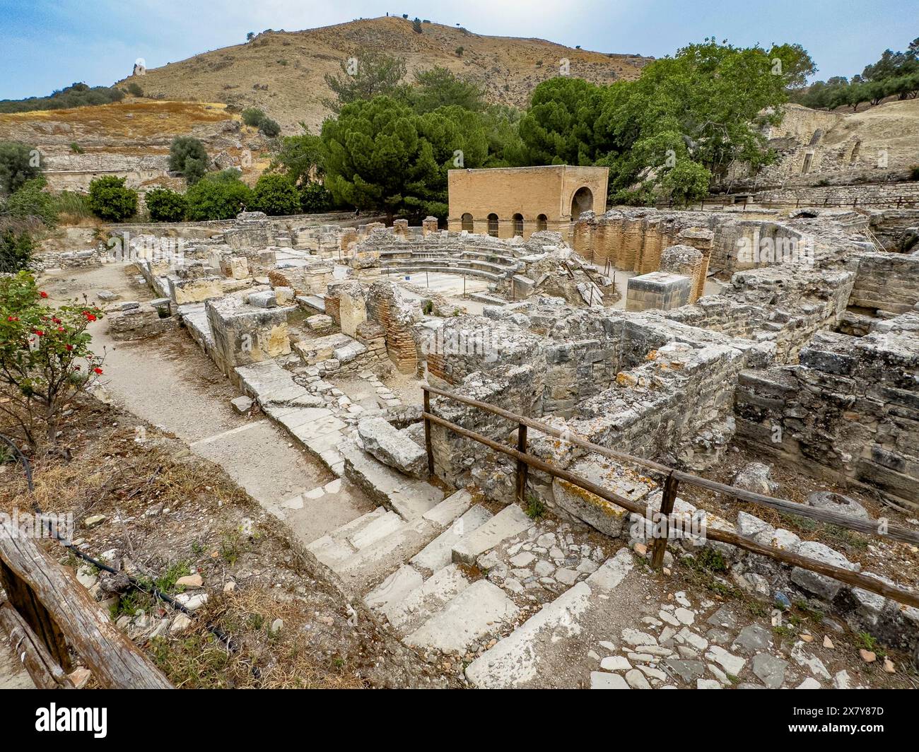 Overview of ruins of historic Roman amphitheatre from antiquity in ...