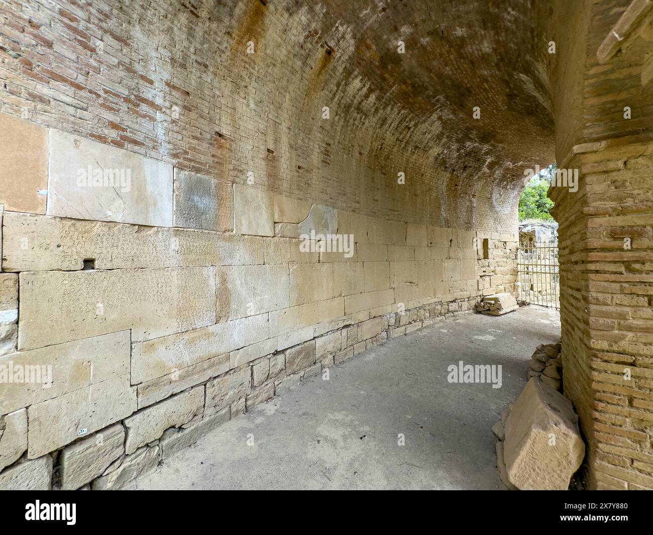View of sandstone blocks Stones made of sandstone with written ...
