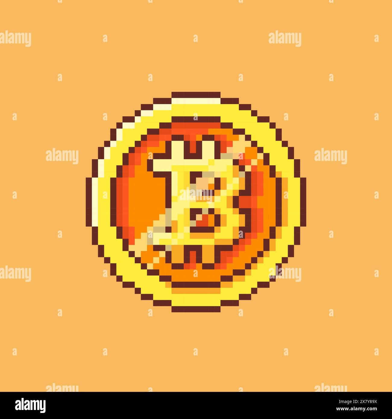 Vector Illustration of Bitcoin with Pixel Art Design, perfect for game ...