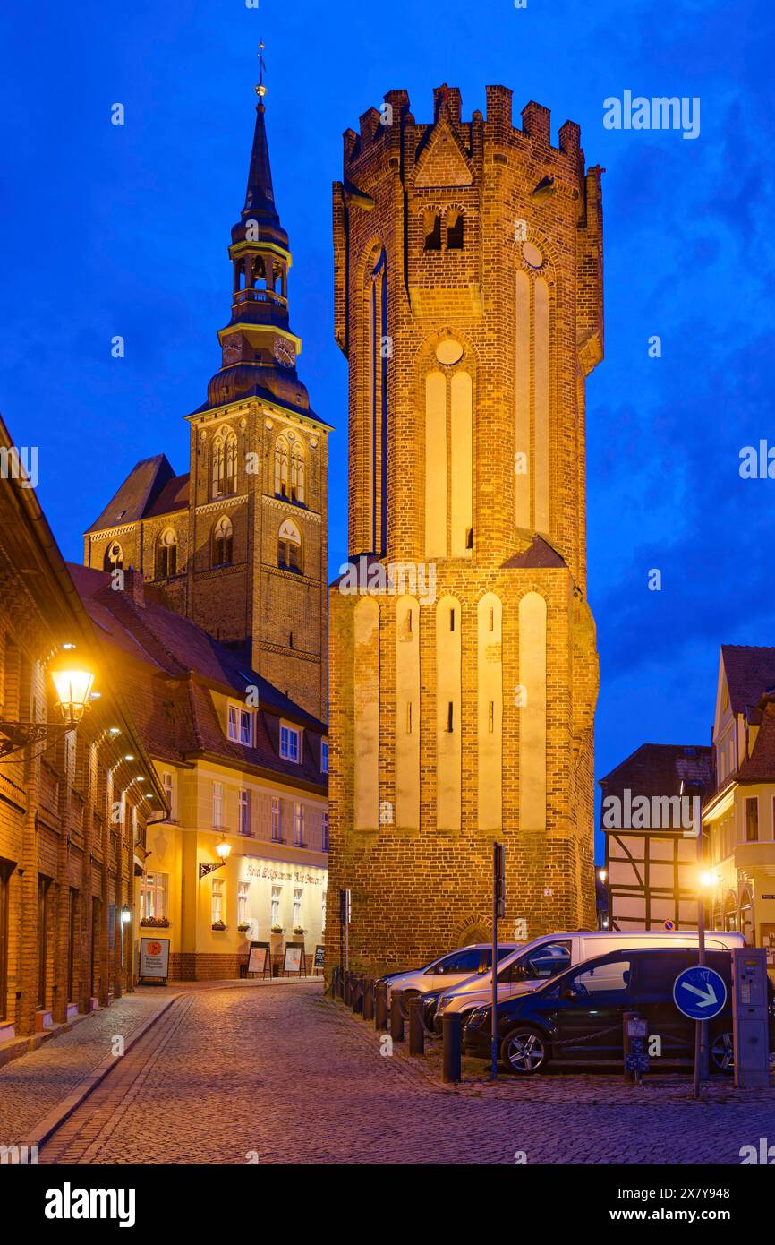 The Owl Tower at Hühnerdorfer Tor, built in brick Gothic style and ...