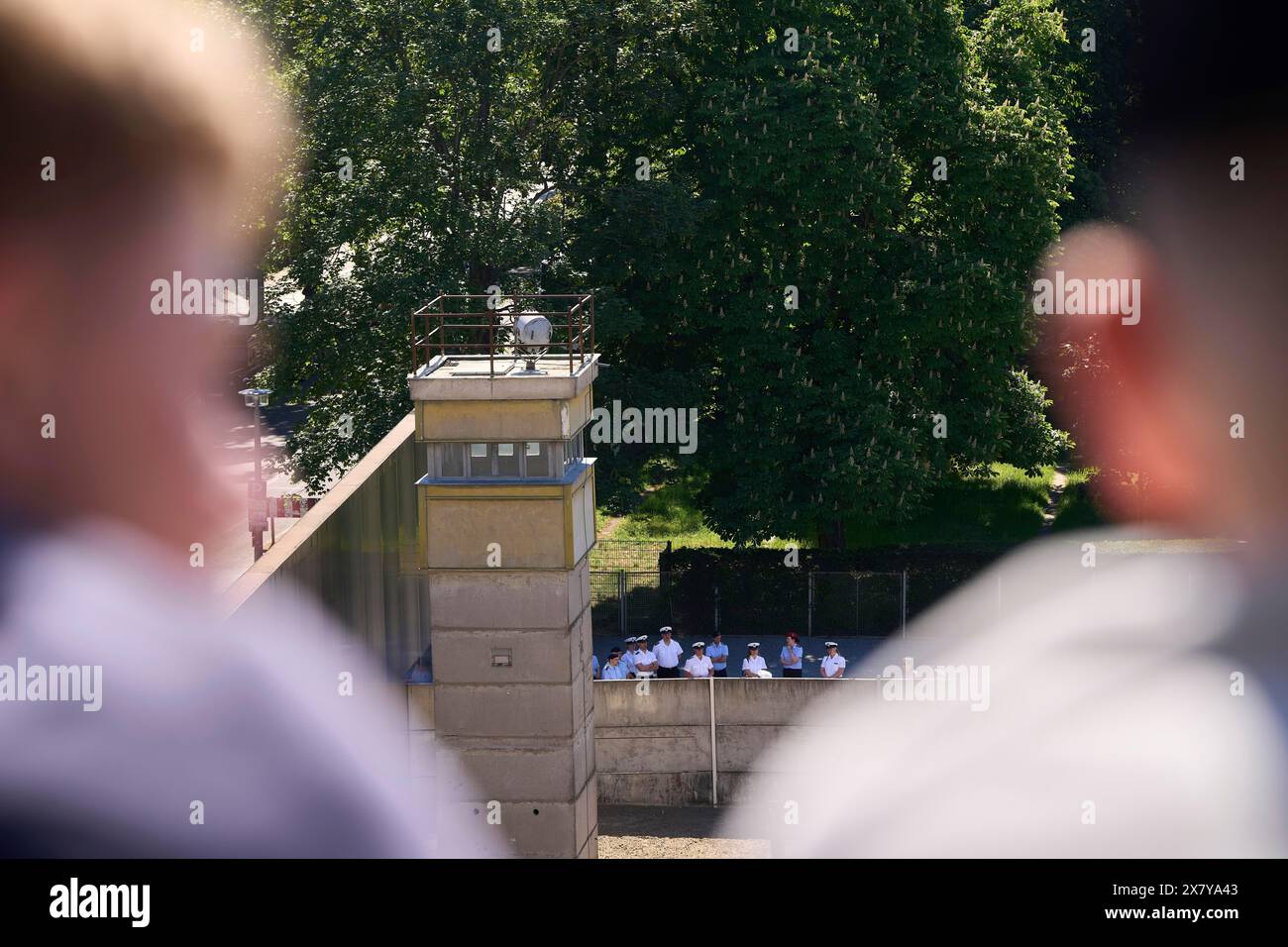 Former watchtower of the zone border at the Berlin Wall Memorial ...