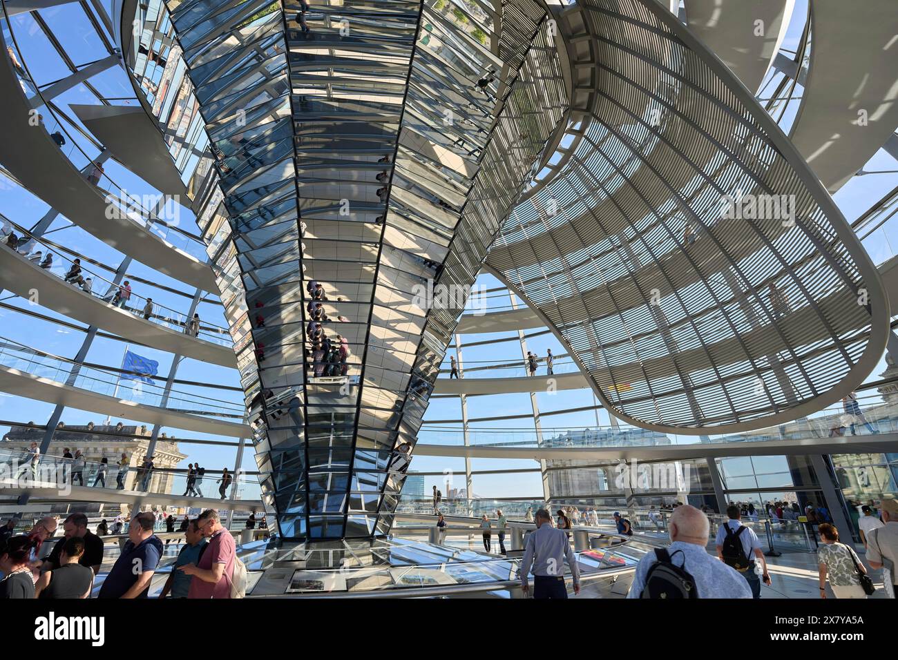 The dome of the Reichstag in Berlin. The architect Sir Norman Foster ...