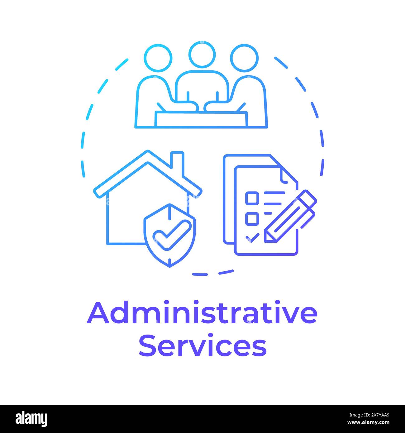 Administrative services blue gradient concept icon Stock Vector Image ...