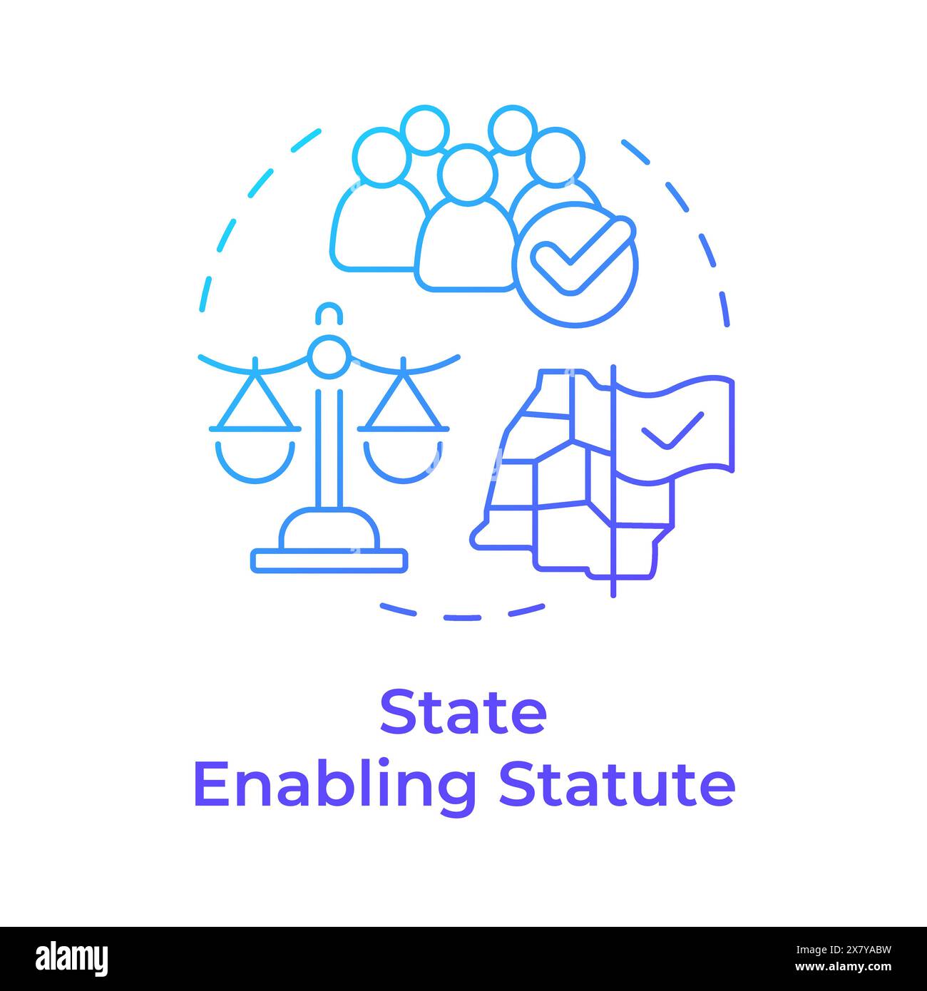 State enabling statute blue gradient concept icon Stock Vector Image ...