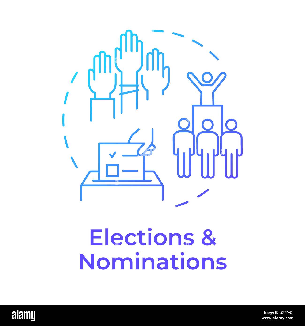 Elections and nominations blue gradient concept icon Stock Vector Image ...