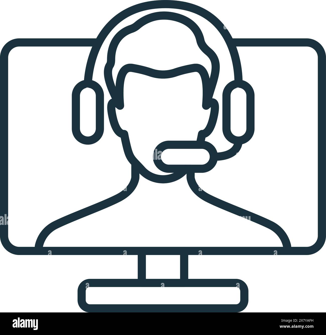 Virtual Assistant icon. Monochrome simple Virtual Assistant icon for ...