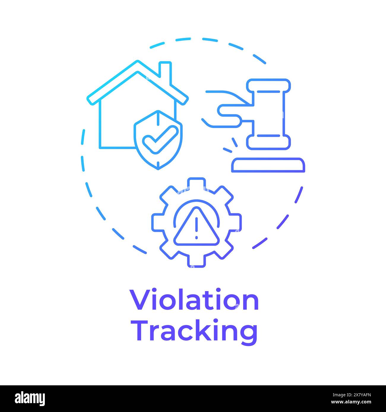 Violation tracking blue gradient concept icon Stock Vector Image & Art ...