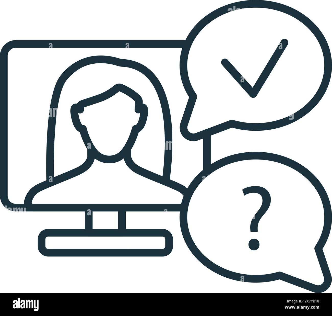 Online Therapy icon. Monochrome simple Virtual Assistant icon for ...