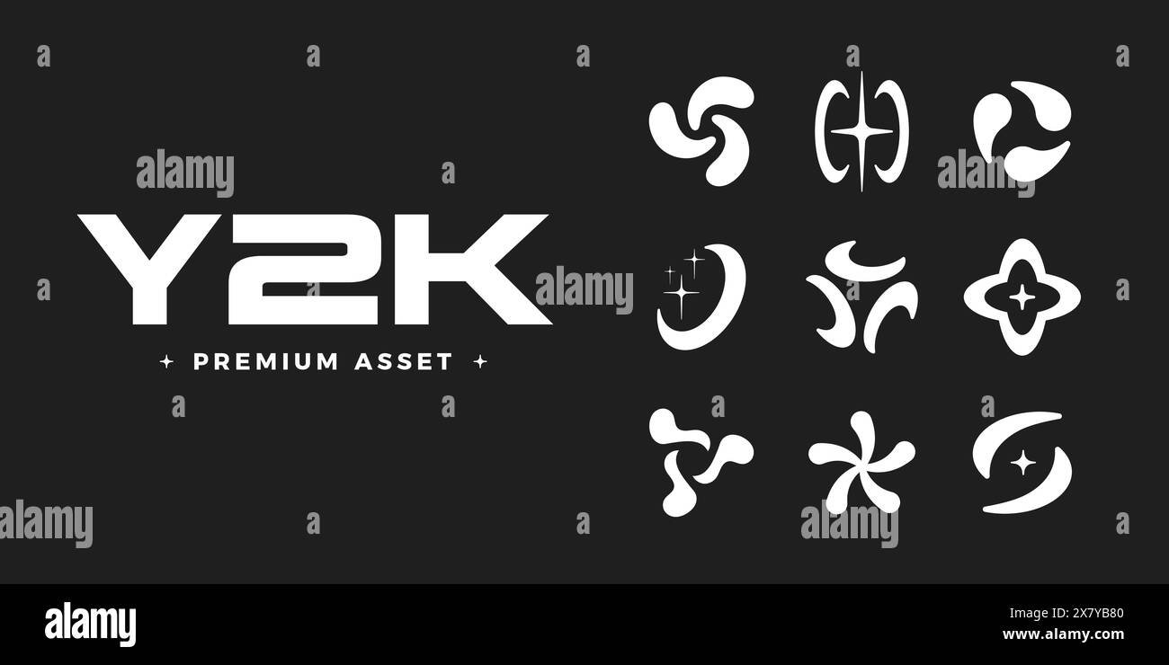 Y2K graphic design. 2000s vector shapes Stock Vector Image & Art - Alamy