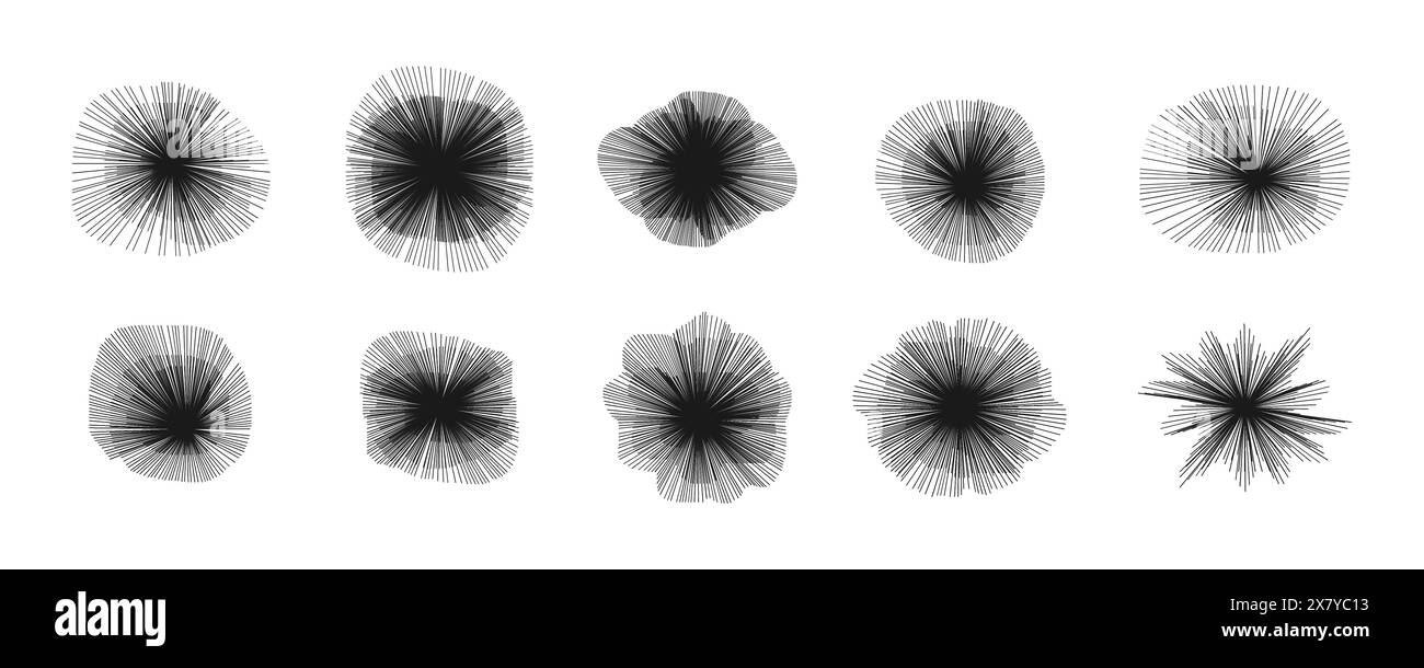 Circular radial lines. Radial lines abstract geometric element. Circles ...