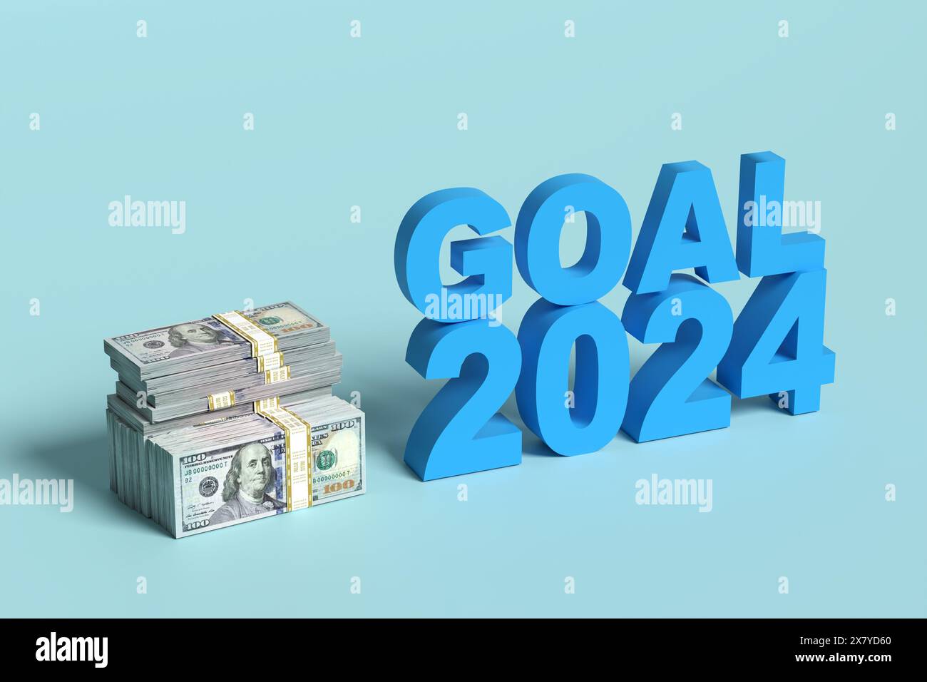 Year 2024 business financial investment or corporate goals concept. The ...