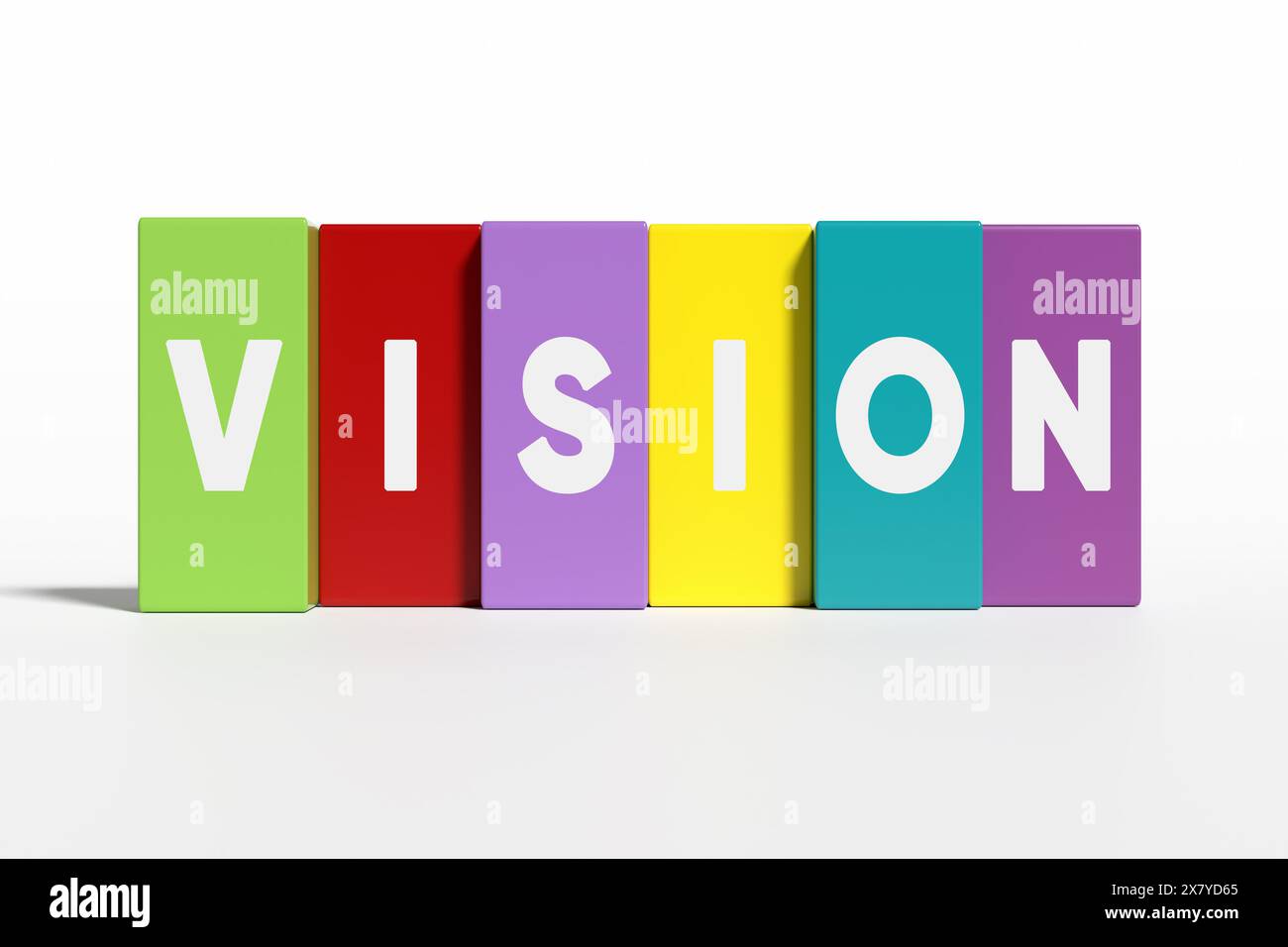 The word vision on colorful wooden blocks on white background. Business ...