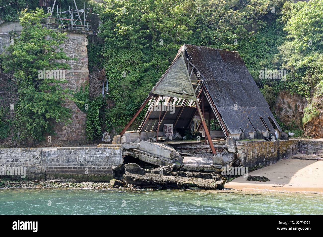 The ruined boat house on Drakes Island just south of Plymouth in ...