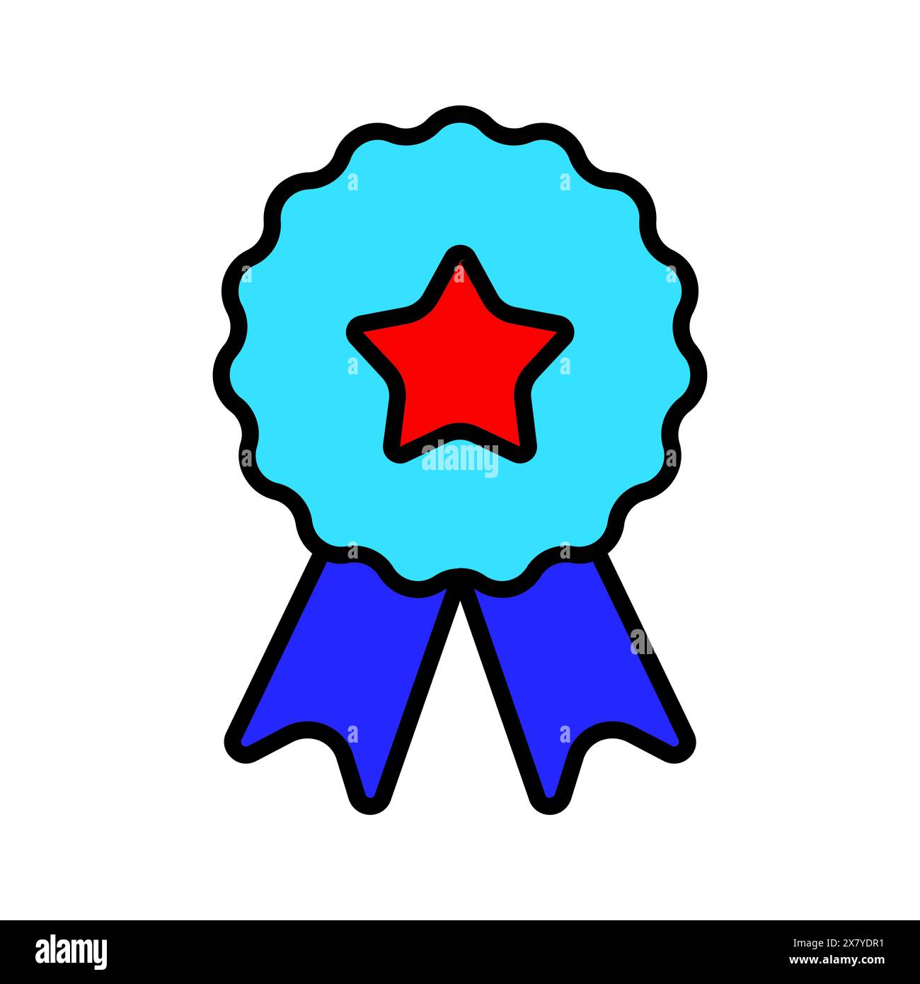 Reward with star line icon. Elections, award, badge, medal, diploma ...