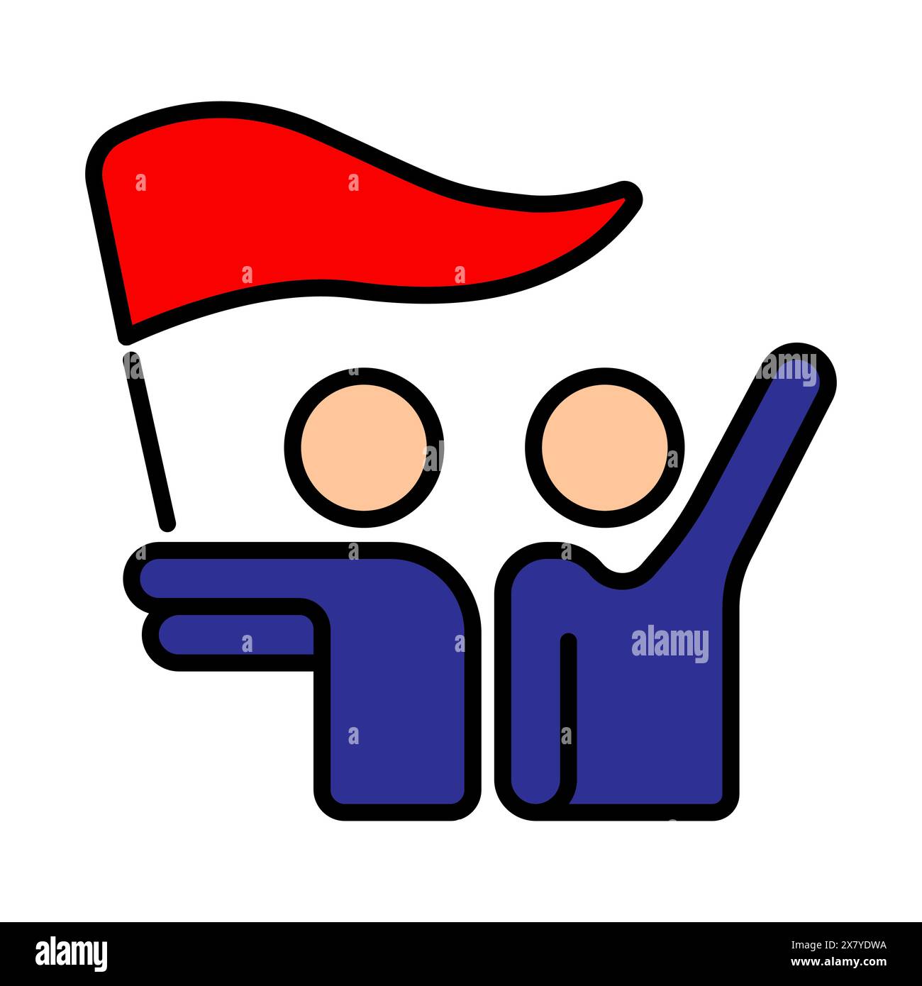 People with a flag. Protest, elections, rally, freedom, independence ...