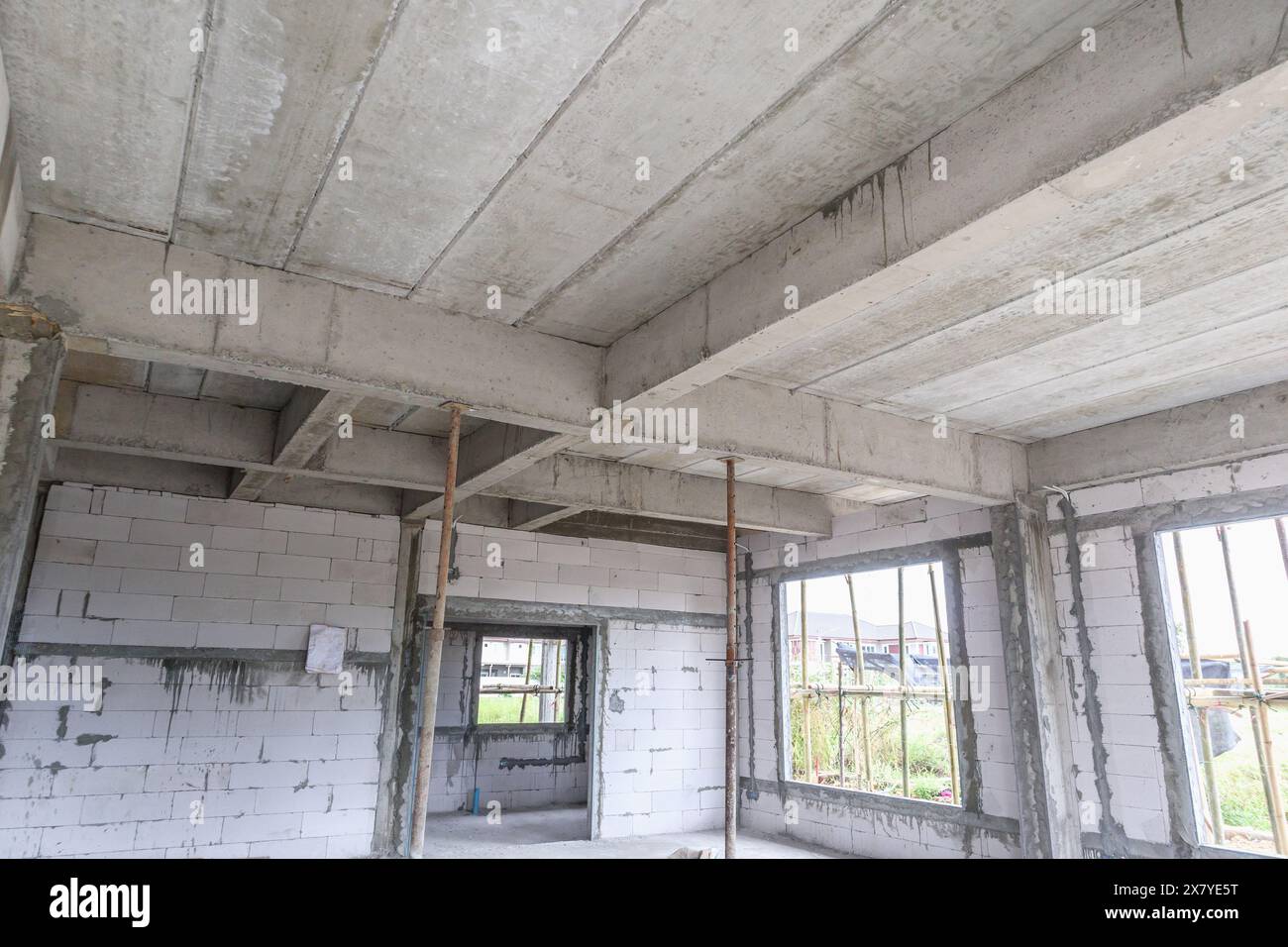reinforced concrete slabs of residential house building under ...