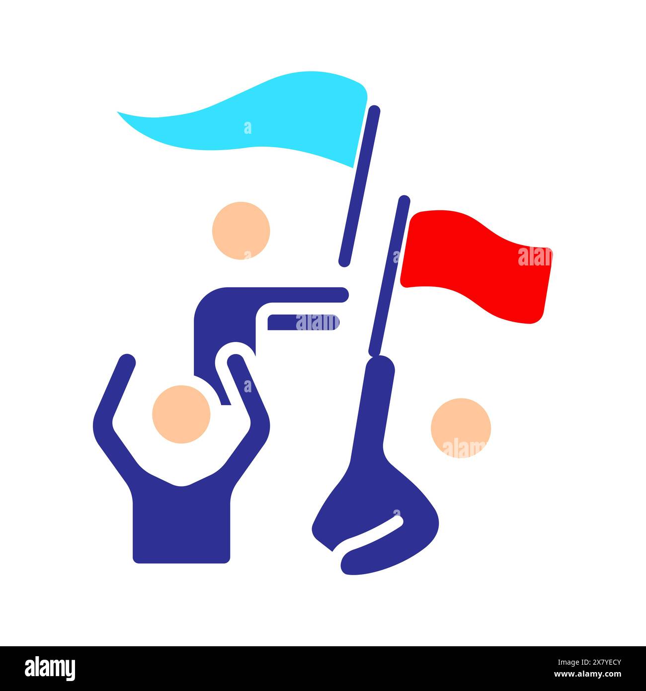 People with a flag. Protest, elections, rally, freedom, independence ...