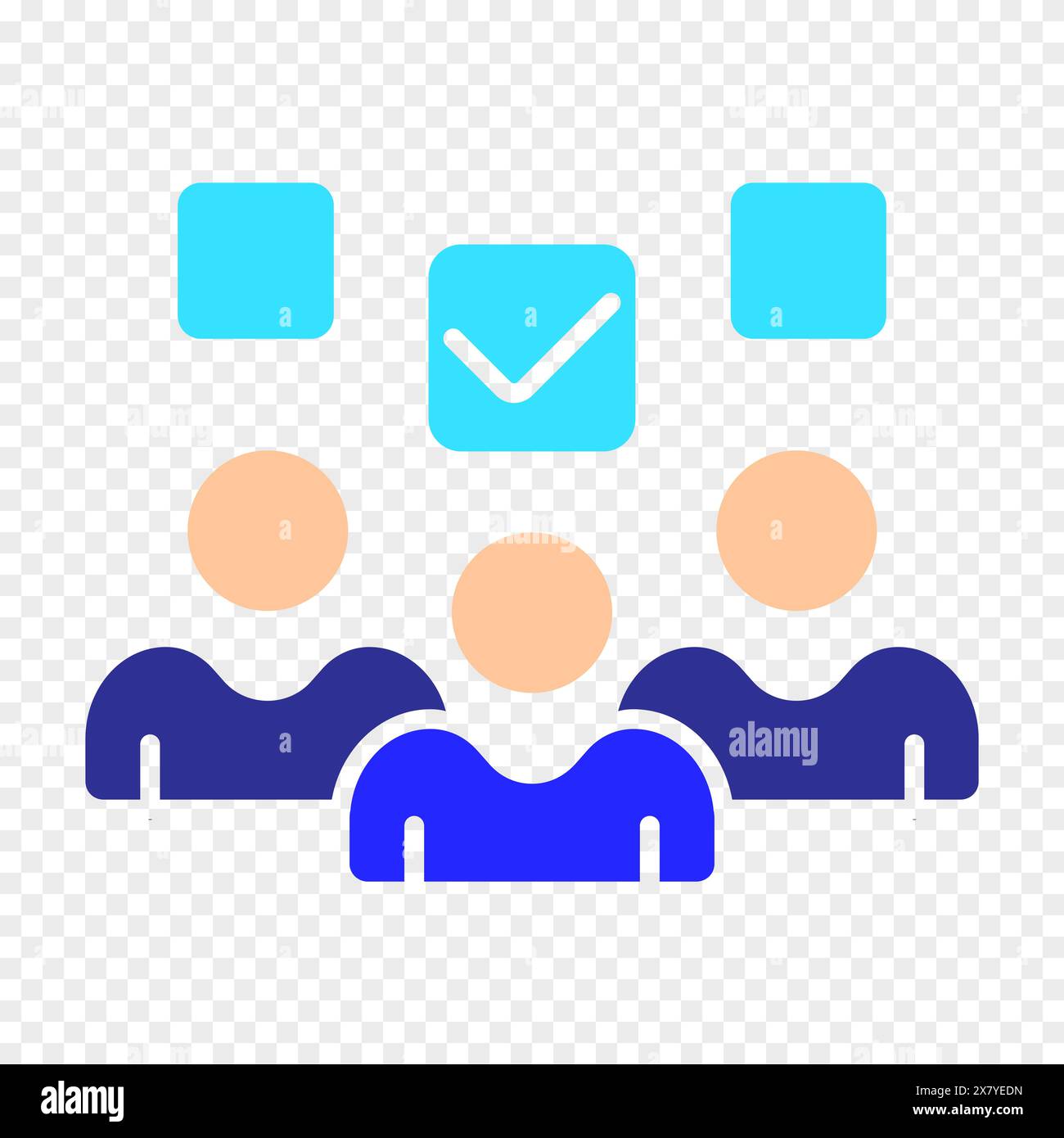 Election set icon. Group of people, checkboxes, voter choice, political ...