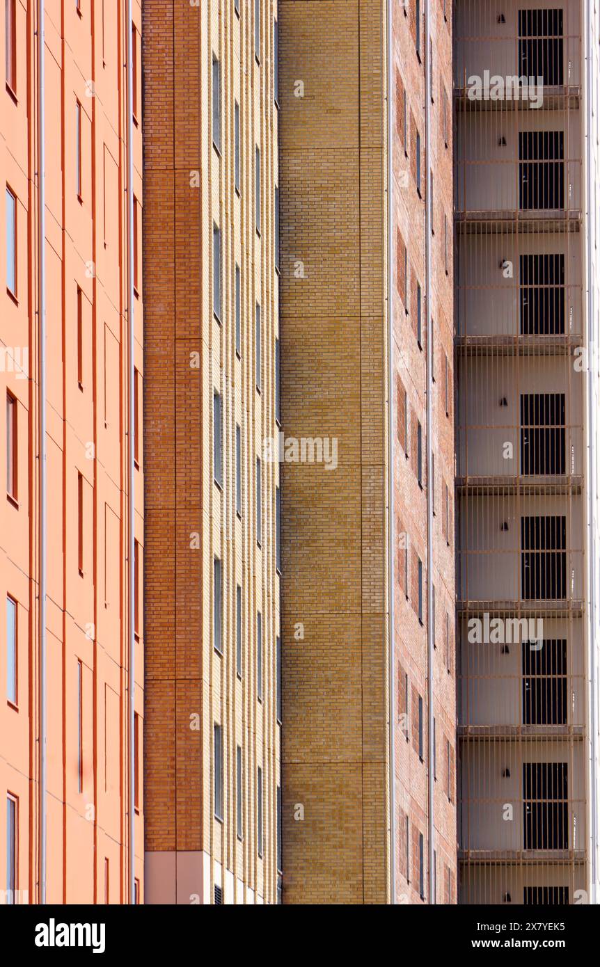 Abstract exterior architecture facade of apartment building Stock Photo ...