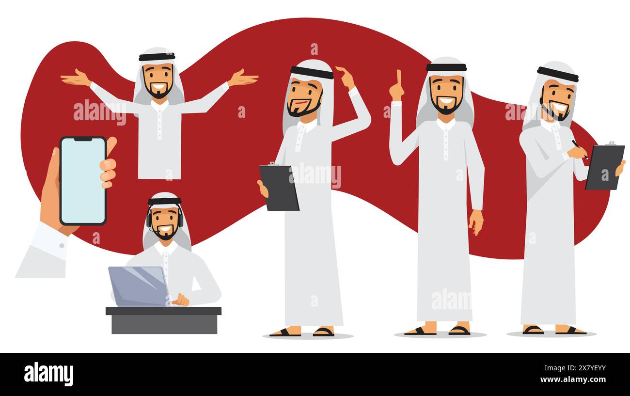 Arabian business muslim characters Cut Out Stock Images & Pictures - Alamy