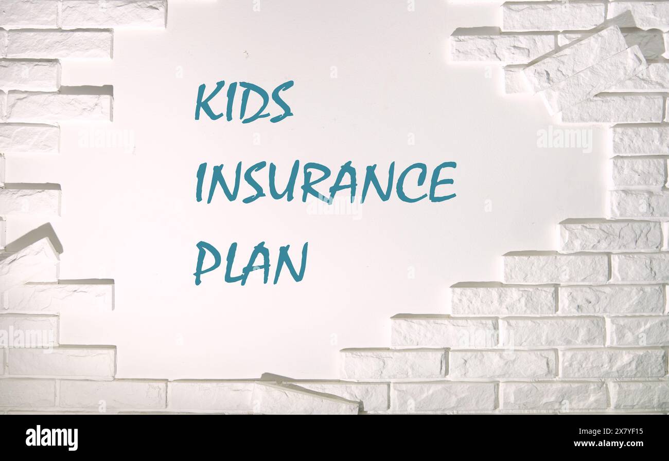 KIP kids insurance plan symbol inscription on the wall is lined with ...