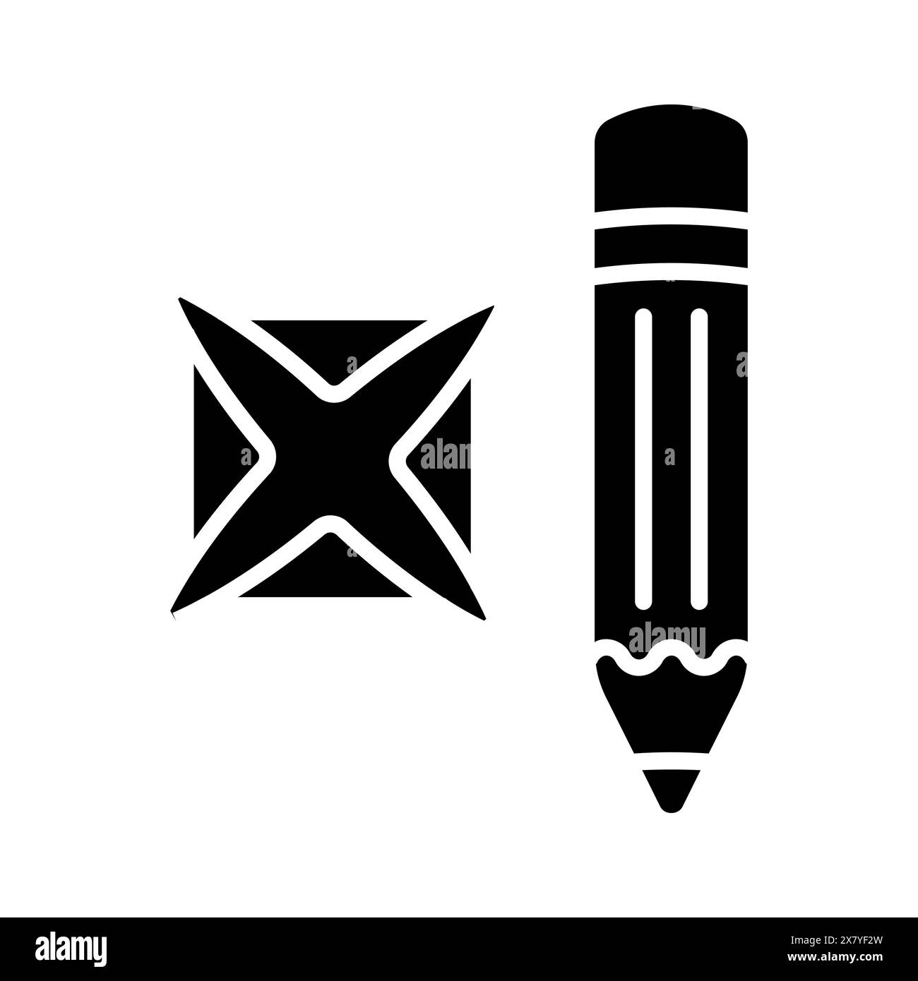 Pencil with a cross and a tick. Elections, check stamps, voting ...