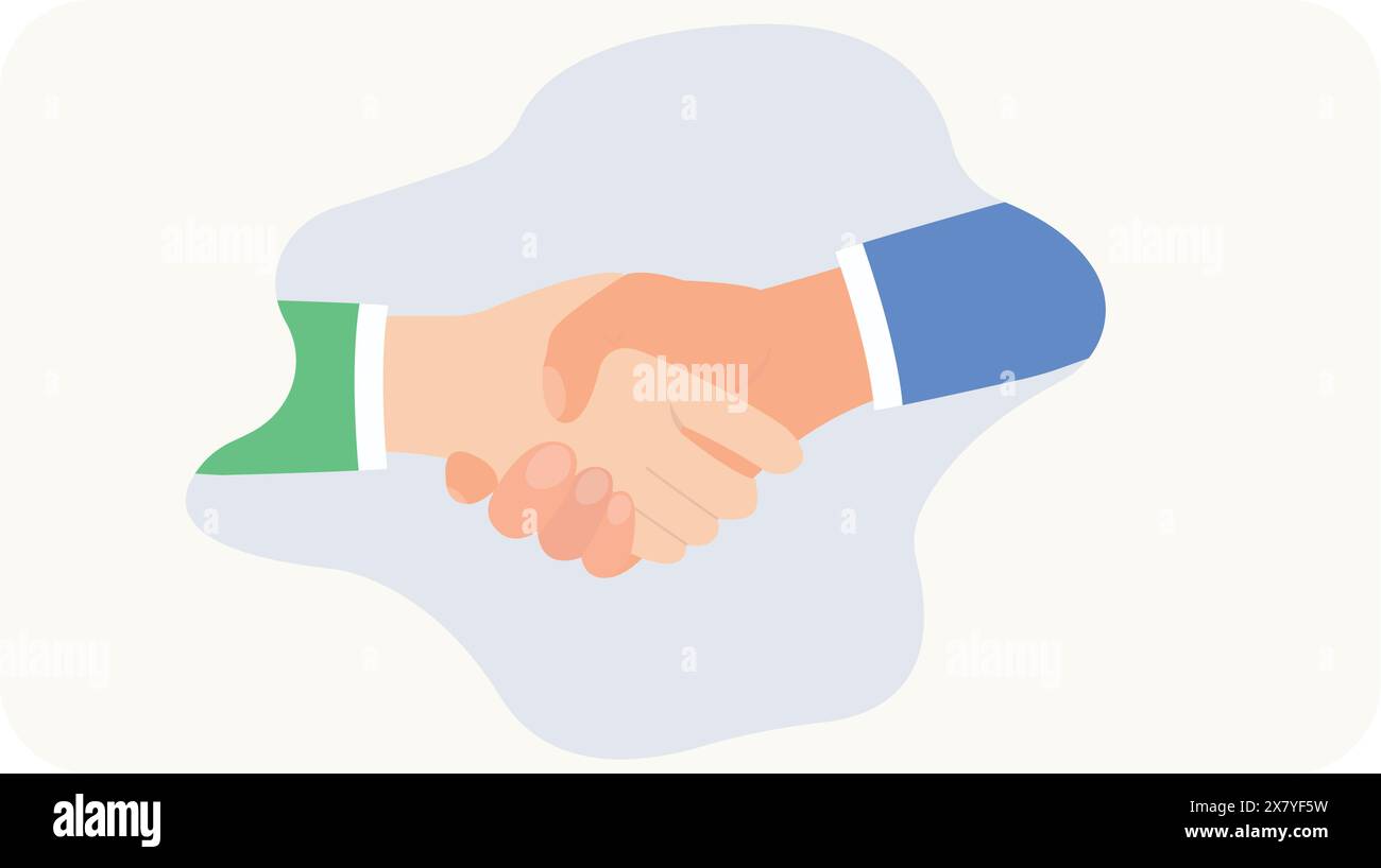 handshake between two businessmen, simple flat vector design Stock ...
