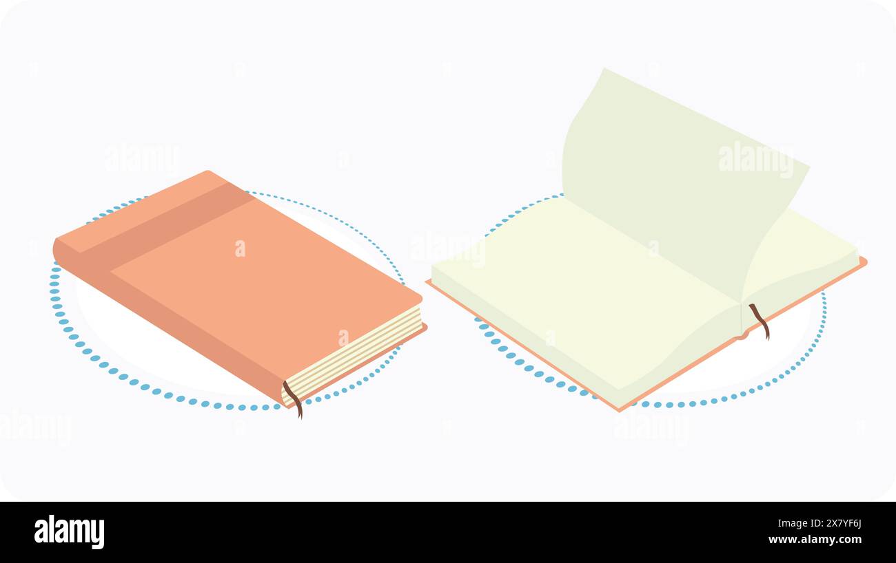 book isometric open and closed cover, vector Stock Vector Image & Art ...