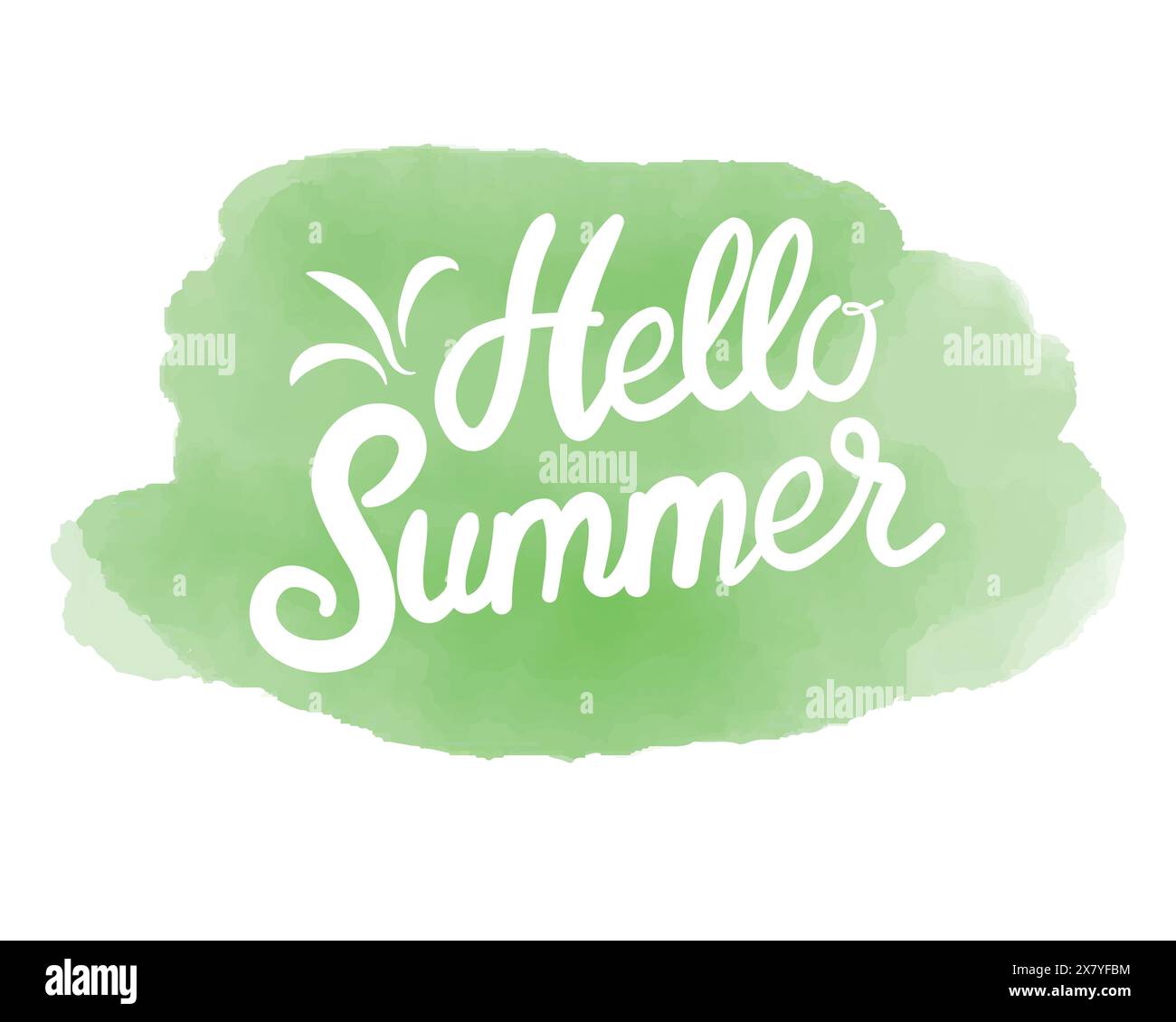 Hello Summer on watercolor. Summer Time logo Templates. Isolated ...