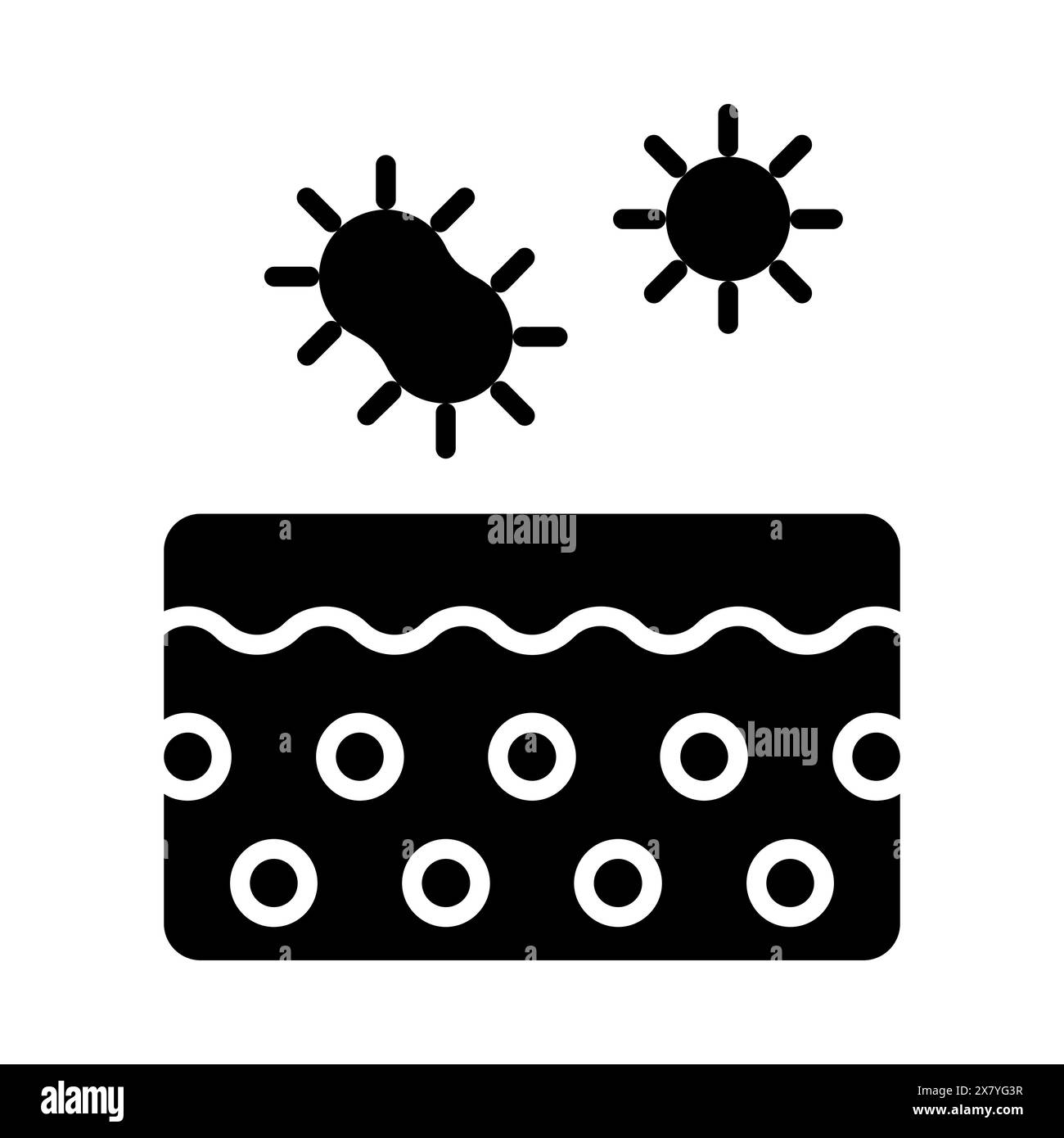 Skin injection line icon. Cleansing, UVB, AHA, BHA, acid, exfoliating ...