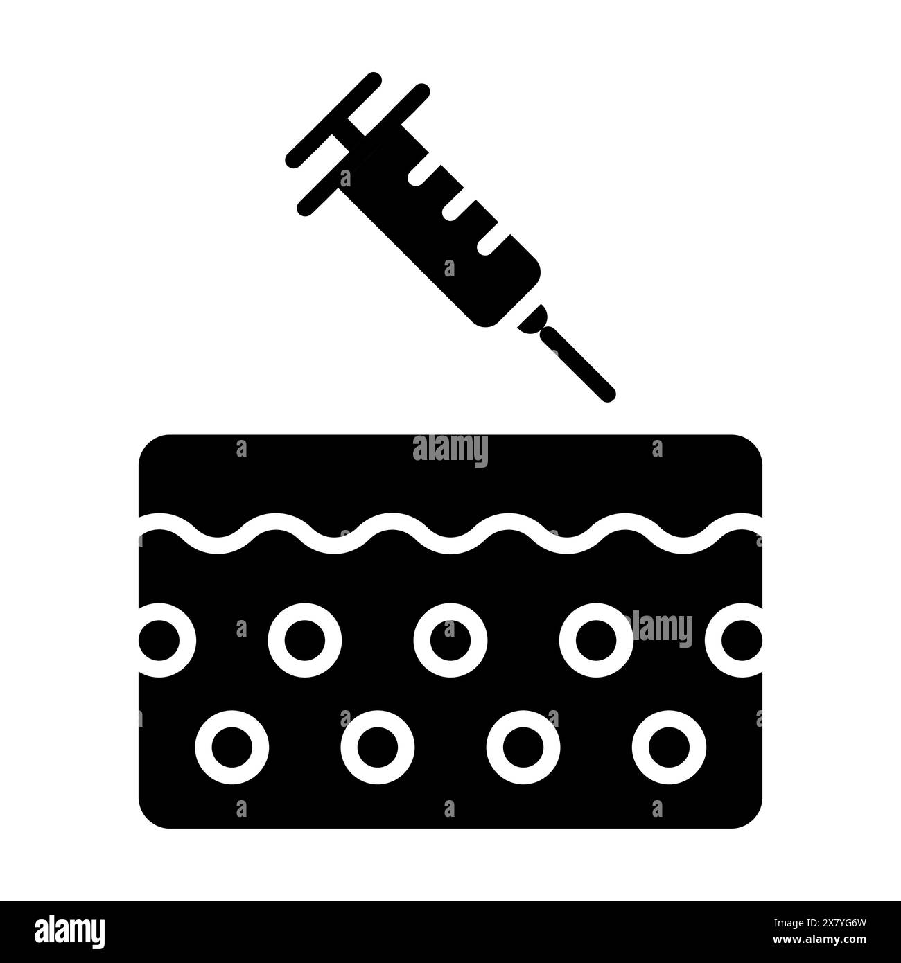 Skin injection line icon. Cleansing, UVB, AHA, BHA, acid, exfoliating ...