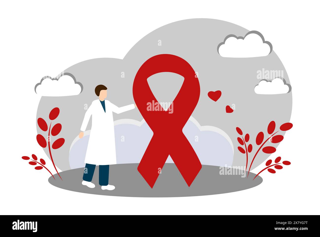World AIDS Day. Red ribbon as a symbol of the fight against AIDS. AIDS and HIV Stock Vector ...