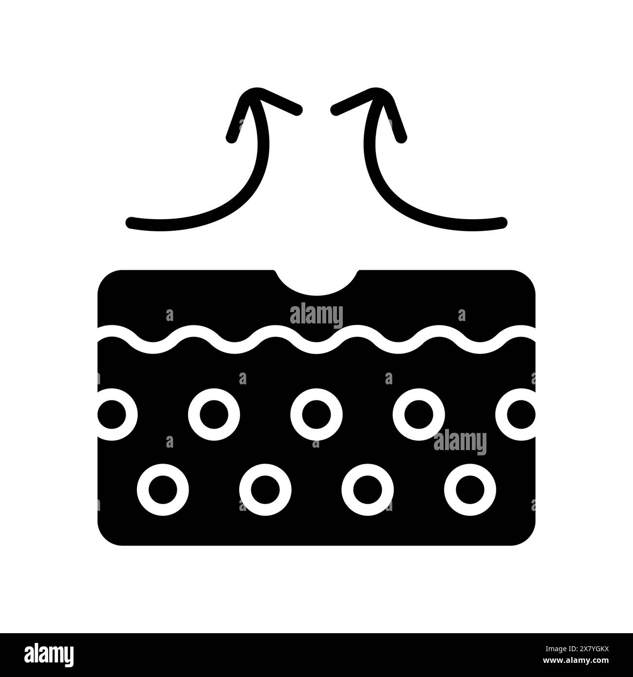 Skin injection line icon. Cleansing, UVB, AHA, BHA, acid, exfoliating ...