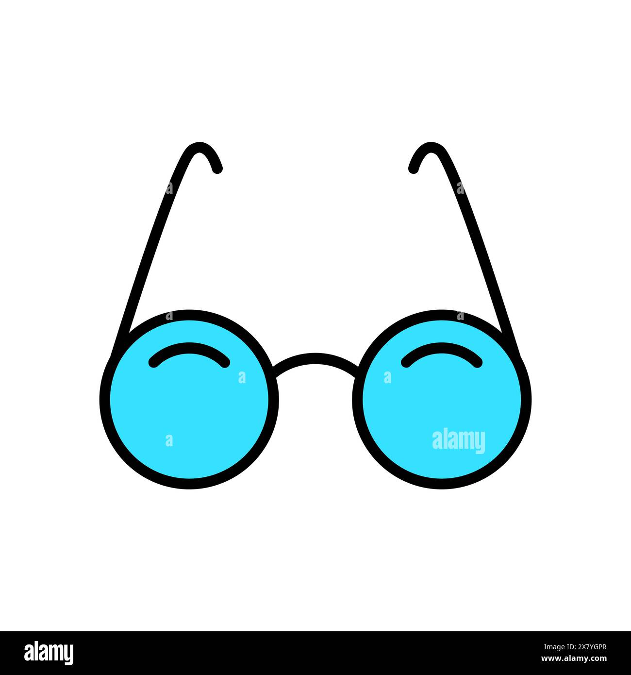 Glass line icon. Blindness, cecity, ablepsia, loss of sight, eye ...